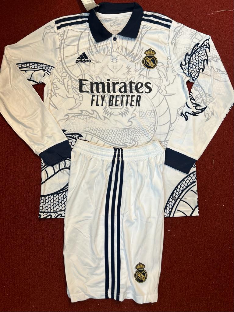 Real Madrid White Dragon Kit (Full Sleeves) – Jersey Nation